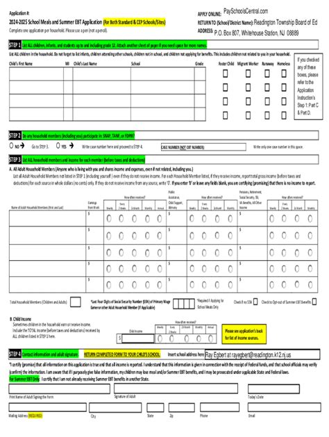 Fillable Online Meal Application Form Fax Email Print Pdffiller