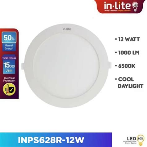 Lampu Panel 12w Downlight LED Inbow Inlite Bulat Putih 12 Watt In Lite Lazada Indonesia