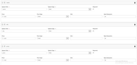 create order programmatically product with customizable options in