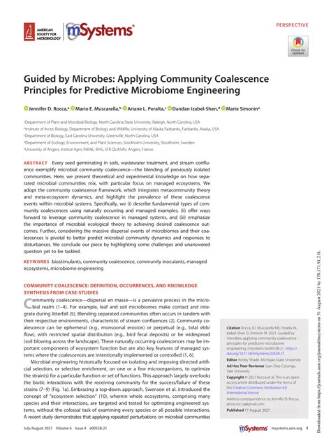 Pdf Guided By Microbes Applying Community Coalescence Principles For Predictive Microbiome