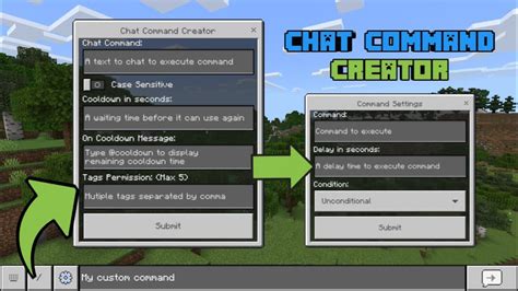 chat command creator addon 1 20 mcpe bedrock mod