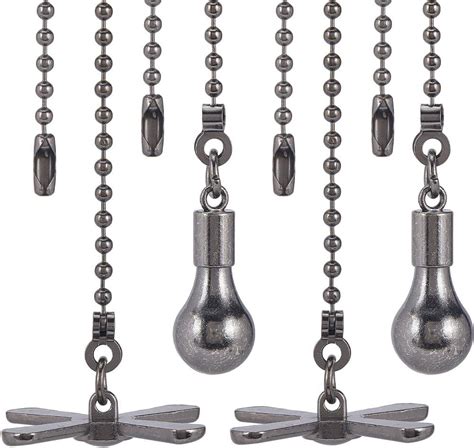 4pcs 135 Inch Ceiling Fan Pull Chain Extenders Decorative Frosted Bulb