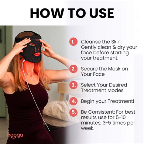 Hooga Rechargeable Led Red Light Therapy Mask Skin Rejuvenation