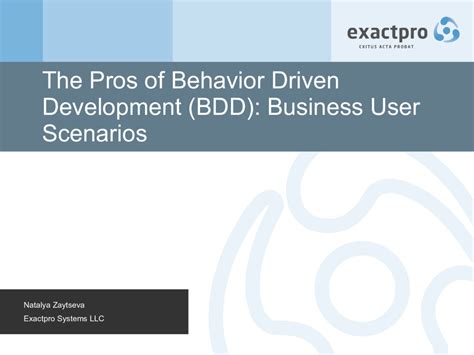Behavior Driven Development Pros And Cons Speaker Deck
