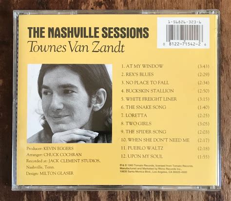 Nashville Sessions By Townes Van Zandt Cd Dec 1993 Rhino Label