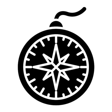 Premium Vector Compass Glyph Solid Black Illustration
