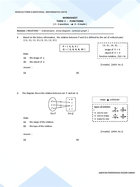 Exercise Function Addmaths Pdf Function Mathematics