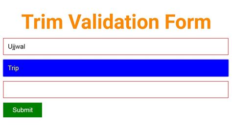 jquery input validation with trim jquery validation form submit