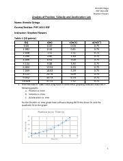 Postion Velocity and Acceleration lab online.pdf - Brenda Ortega PHY 1611-03F Stephen Flowers ...