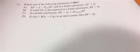Solved Which One Of The Following Statements Is False Chegg