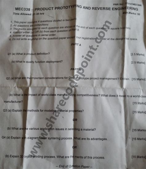 Mec338 Product Prototyping And Reverse Engineering Mid Term Exam