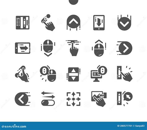 Move Left And Right Swipe Finger Gesture Outline Icon Set Of Hand