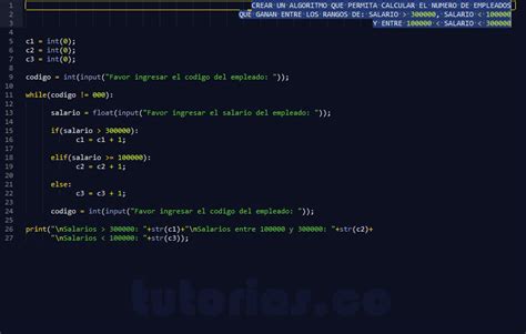 Ciclo While Python Contador Rango De Salarios