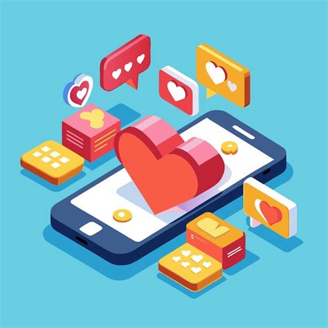 Premium Photo Virtual Communication Isometric Flowchart With Dating