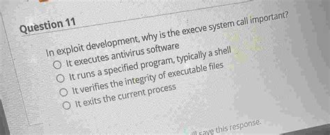 Solved Question 11in Exploit Development Why Is The Execve