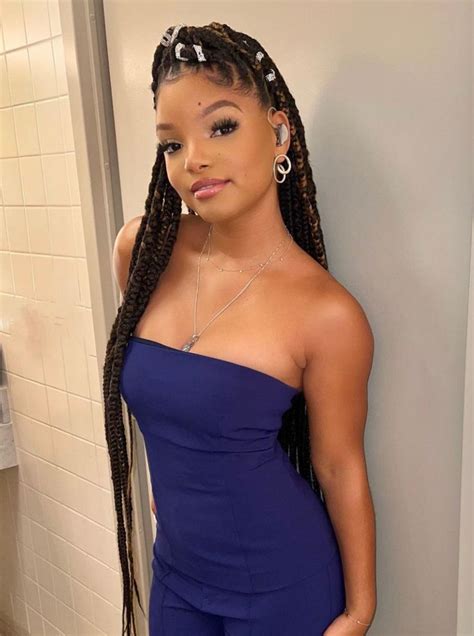 Halle Bailey In Halle Bailey Halle Braided Hairstyles