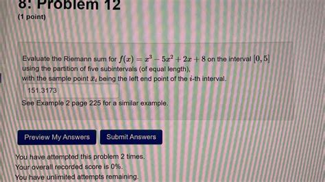 solved evaluate the riemann sum for f x x3−5x2 2x 8 on the