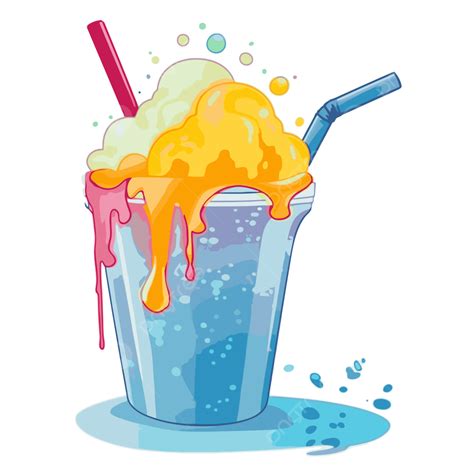 액체 만화와 함께 파란색 컵에 Slushy 클립 아트 아이스크림 벡터 슬러시 클립 아트 만화 Png 일러스트 및 벡터 에 대한 무료 다운로드 Pngtree