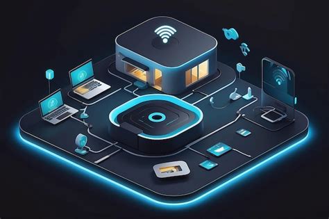 Isometric Home Wifi Router Network Premium Ai Generated Image