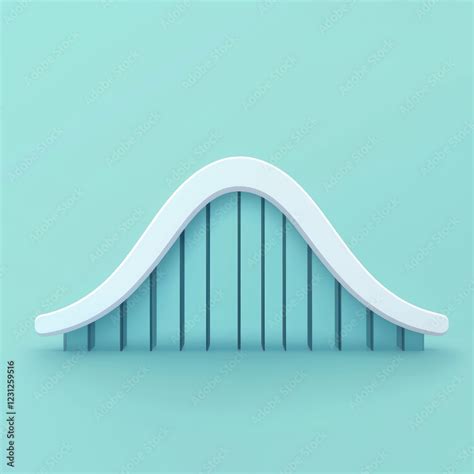 Minimalist 3d Representation Of A Normal Distribution Curve With Vertical Bars Set Against A