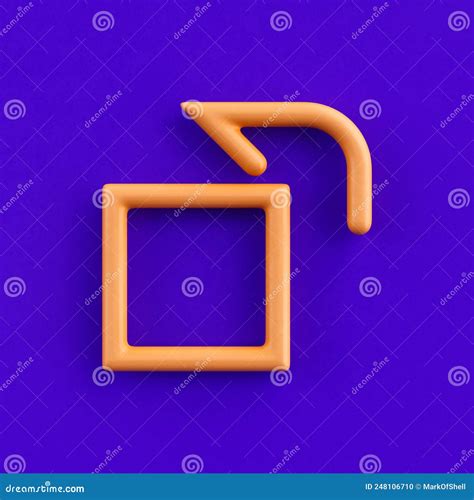 3d Icon Rotate Left Outline Yellow Arrow Icon Direction Symbol 3d