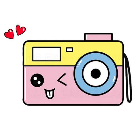 Camera Drawing Easy Simple Blue Drawn Camera Art Board Print For Sale