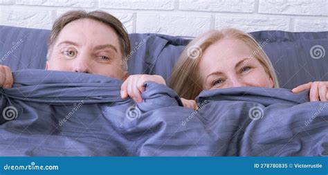 Sensual Mature Couple Together In Bed Happy Couple In Bedroom Enjoying