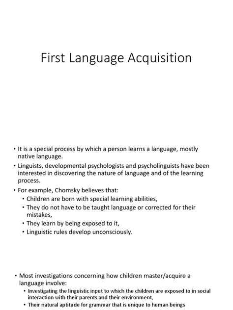 First Language Class4 Pdf Pdf Language Acquisition Second Language Acquisition