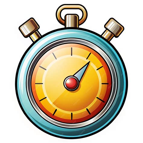 Stopwatch Timer Cartoon Icon With Simple Design Premium Ai Generated Image