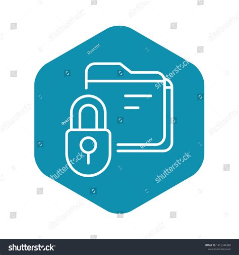 Lock Folder Icon Outline Lock Folder Stock Vector Royalty Free Shutterstock