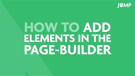 JUMP Page Builder Add Elements YouTube