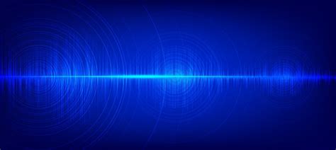 디지털 사운드 파도 저와 Hight 리히터 규모 어두운 파란색 배경 기술 및 지진 파도 다이어그램 개념 음악 스튜디오와 과학 벡터 일러스트 레이 션에 대 한 디자인에 원형