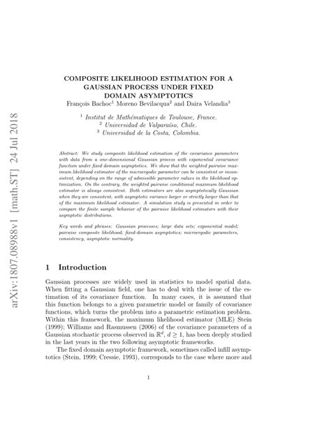 Pdf Composite Likelihood Estimation For A Gaussian Process Under