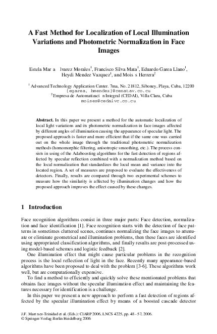 Pdf A Fast Method For Localization Of Local Illumination Variations