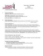 Software Engineering Course Syllabus CPSC 60500 Spring 2024 Course Hero