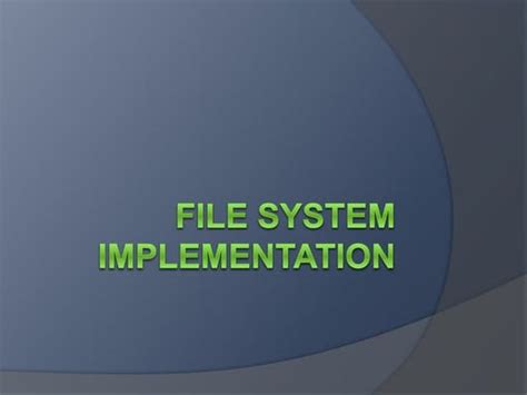 Directory Implementation And Allocation Methods Pptx Data Storage
