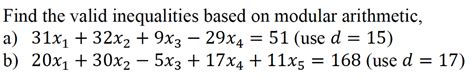 Find The Valid Inequalities Based On Modular