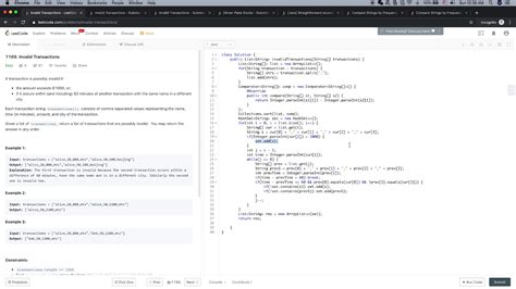 Leetcode 1169 Invalid Transactions Youtube