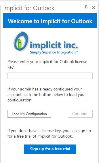 Implicit For Outlook User Guide Implicit Frontend