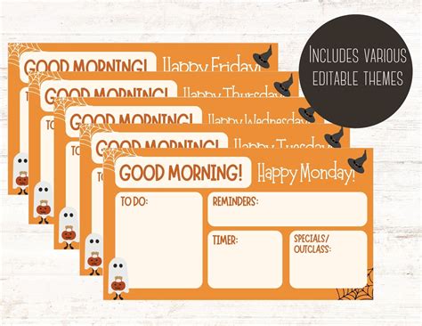 Editable October Classroom Daily Powerpoint Slides Fall Theme Slides Halloween Theme Slides