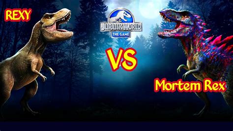 Rexy Level 9999 Vs Mortem Rex Jurassic World The Game Youtube