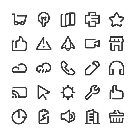 Basic Ui Icon Set Vector 36046749 Vector Art At Vecteezy
