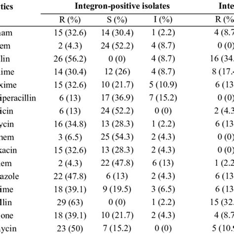 Relatitionship Of Class I Integron And Antibiotic Resistance Among 46