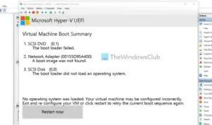 Fix No Operating System Was Loaded Error In Hyper V