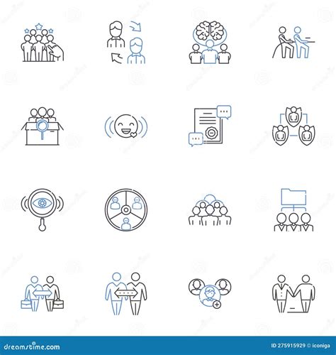 Talent Management Line Icons Collection Development Recruitment Retention Succession