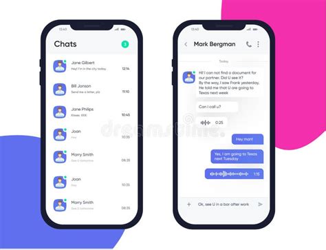 Vector Phone Chat Interface Sms Messages Speech Bubbles Short Message Service Bubbles Flat