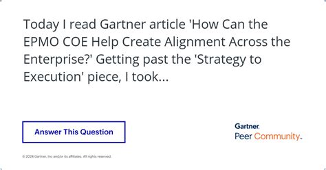 Today I Read Gartner Article How Can The Epmo Coe Help Create