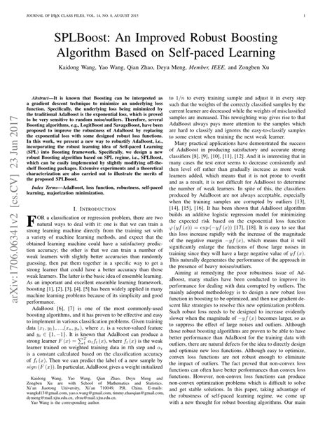 Pdf Splboost An Improved Robust Boosting Algorithm Based On Self