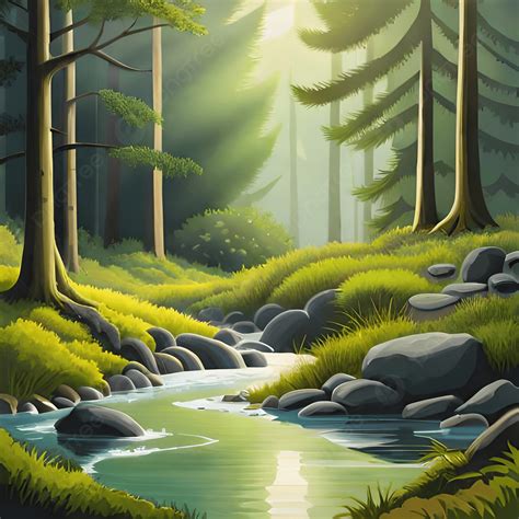 푸른 숲 강 숲 결석 배경 일러스트 및 사진 무료 다운로드 Pngtree