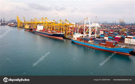 Container Ship Industrial Port Import Export Global Business Services Logistic Stock Photo By